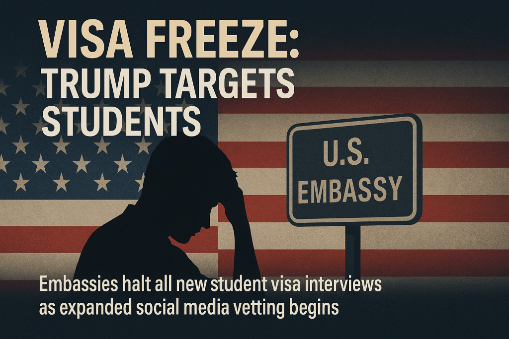 Bad news for international atudents: U.S. dreezes new visa appointments ...